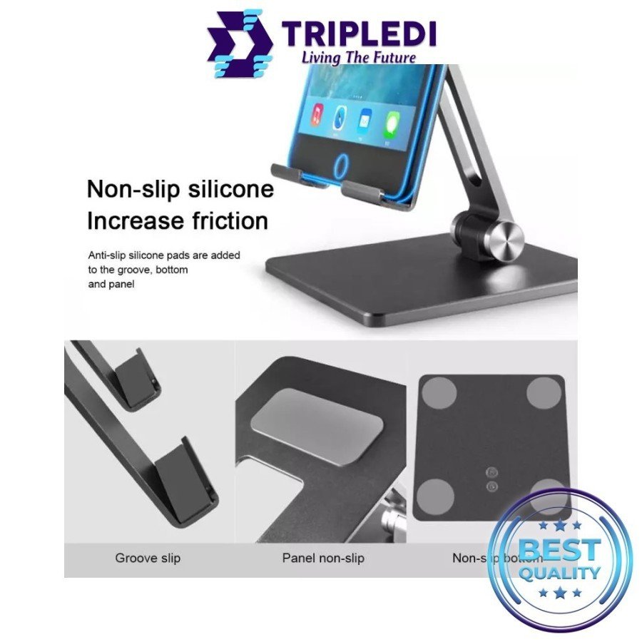 TRIPLEDI Holder Stand Aluminium Desktop POS Meja Kasir HP Tablet iPad