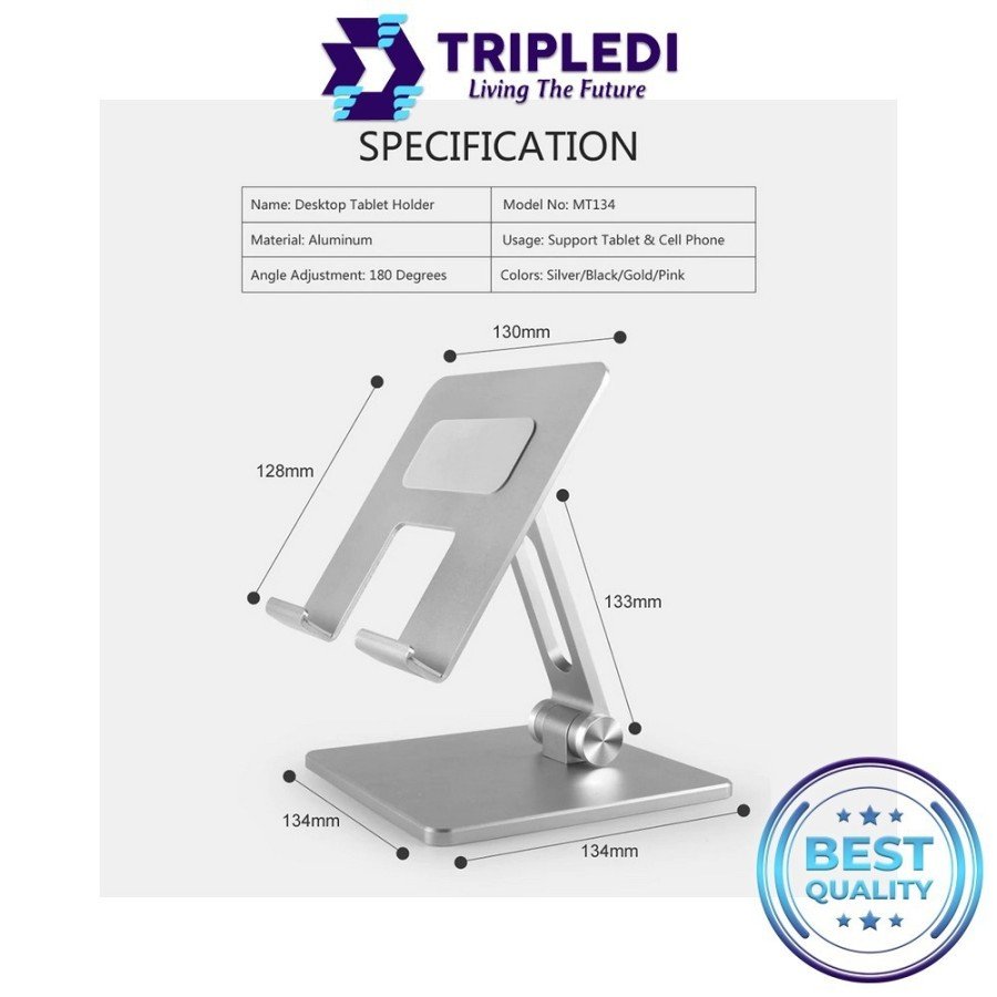 TRIPLEDI Holder Stand Aluminium Desktop POS Meja Kasir HP Tablet iPad