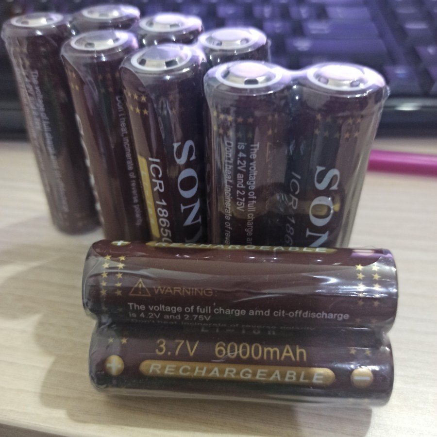 Baterai Cas 18650 Sony 6000mAh Batre 18650 Sony 6000 Mah 3.7V FLAT